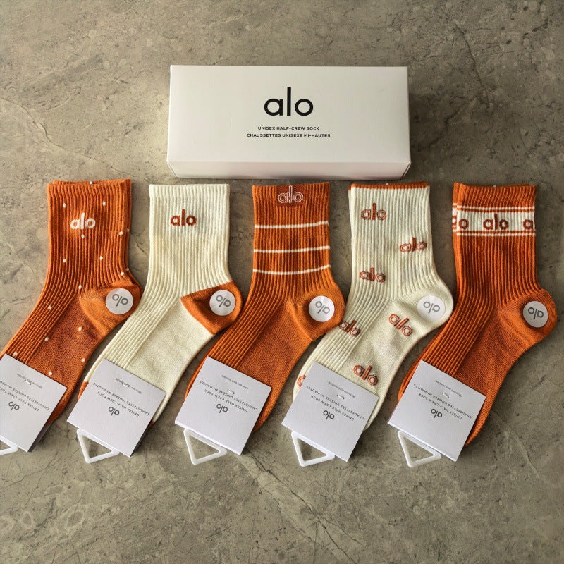 New alo socks for men and women, mid-calf sports socks, running socks ...